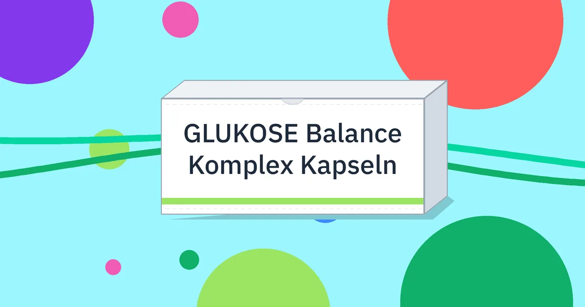 Symbolbild: Packung mit der Aufschrift GLUKOSE Balance Komplex Kapseln (PZN 20312144) – Verfügbarkeit und Bezug in Apotheken in Frankfurt am Main