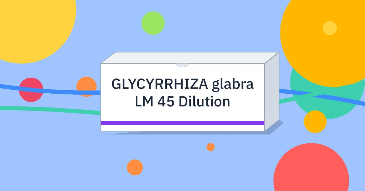 Symbolbild: Packung mit der Aufschrift GLYCYRRHIZA glabra LM 45 Dilution (PZN 12881098) – Verfügbarkeit und Bezug in Apotheken in Frankfurt am Main