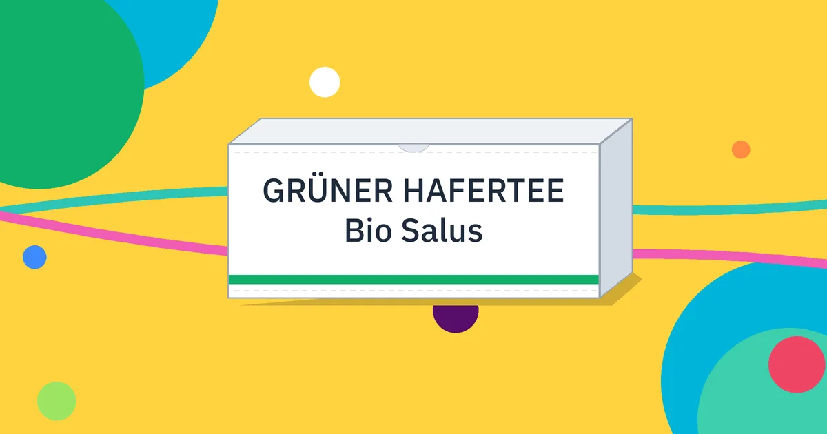 Symbolbild: Packung mit der Aufschrift GRÜNER HAFERTEE Bio Salus (PZN 18215095) – Verfügbarkeit und Bezug in Apotheken in Frankfurt am Main