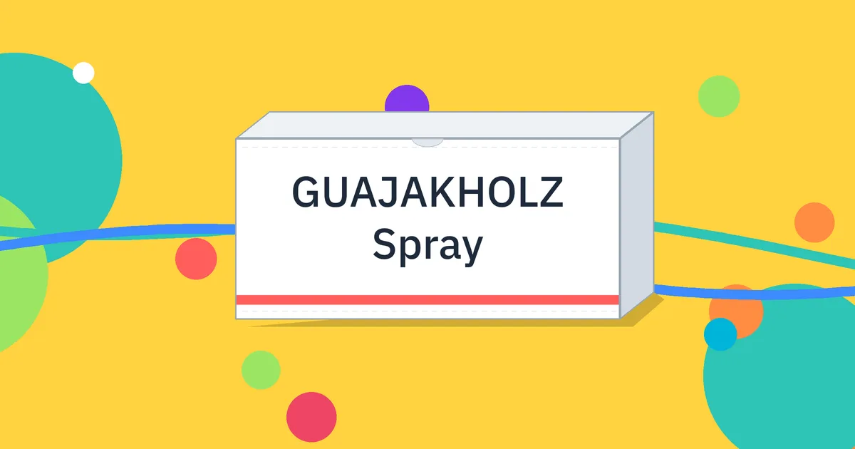 Symbolbild: Packung mit der Aufschrift GUAJAKHOLZ Spray (PZN 18439558) – Verfügbarkeit und Bezug in Apotheken in Frankfurt am Main