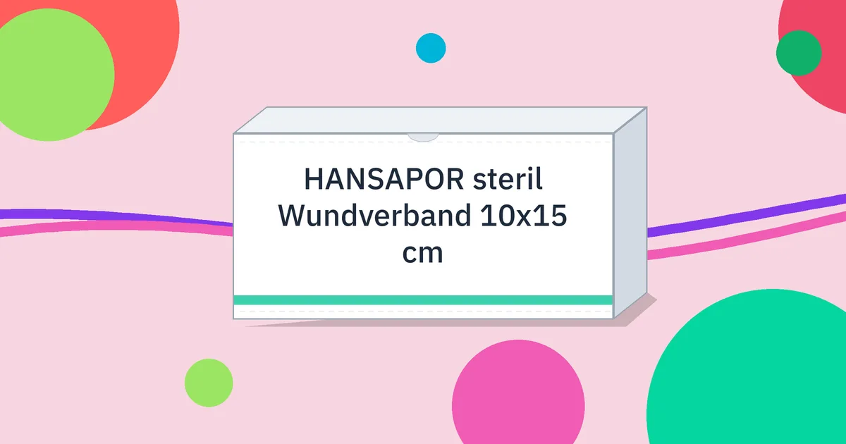 Symbolbild: Packung mit der Aufschrift HANSAPOR steril Wundverband 10x15 cm (PZN 15746722) – Verfügbarkeit und Bezug in Apotheken in Frankfurt am Main