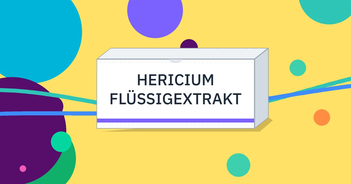 Symbolbild: Packung mit der Aufschrift HERICIUM FLÜSSIGEXTRAKT (PZN 11653366) – Verfügbarkeit und Bezug in Apotheken in Frankfurt am Main