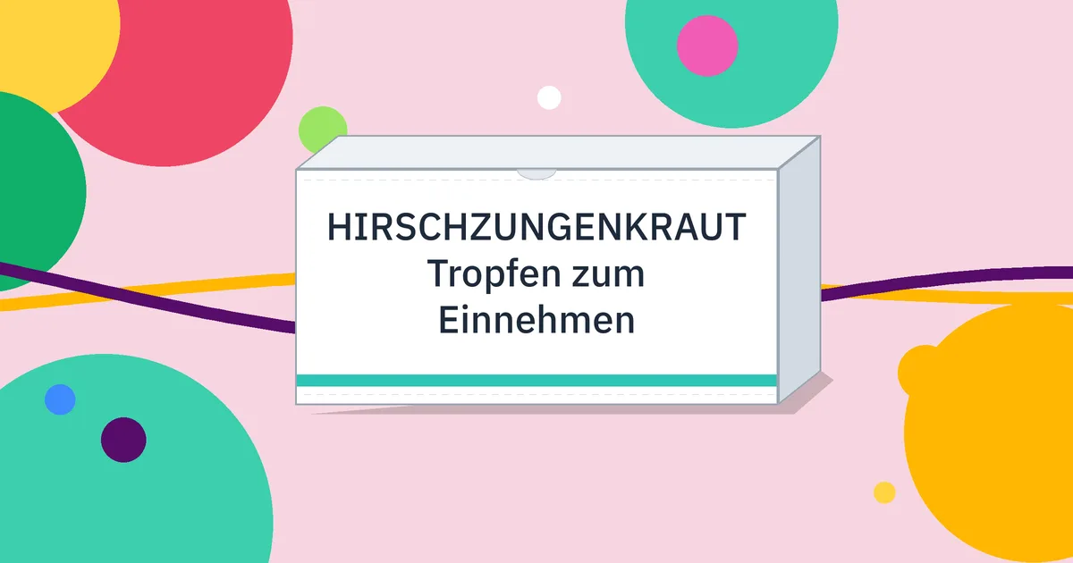Symbolbild: Packung mit der Aufschrift HIRSCHZUNGENKRAUT Tropfen zum Einnehmen (PZN 11602794) – Verfügbarkeit und Bezug in Apotheken in Frankfurt am Main