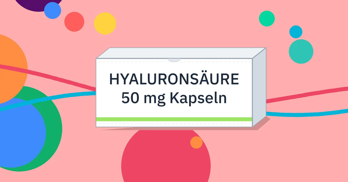 Symbolbild: Packung mit der Aufschrift HYALURONSÄURE 50 mg Kapseln (PZN 07784743) – Verfügbarkeit und Bezug in Apotheken in Frankfurt am Main