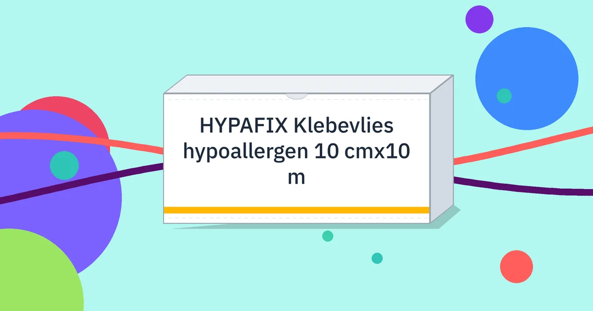 Symbolbild: Packung mit der Aufschrift HYPAFIX Klebevlies hypoallergen 10 cmx10 m (PZN 19054524) – Verfügbarkeit und Bezug in Apotheken in Frankfurt am Main
