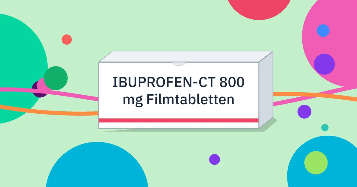 Symbolbild: Packung mit der Aufschrift IBUPROFEN-CT 800 mg Filmtabletten (PZN 04190931) – Verfügbarkeit und Bezug in Apotheken in Frankfurt am Main