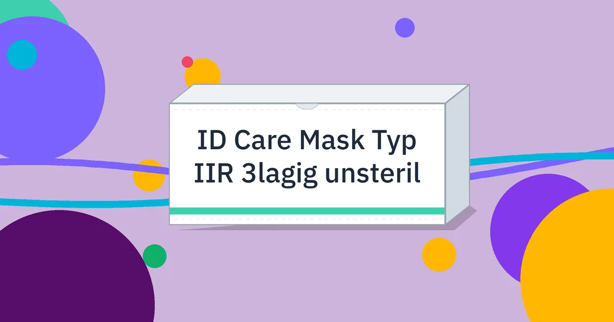 Symbolbild: Packung mit der Aufschrift ID Care Mask Typ IIR 3lagig unsteril (PZN 16867474) – Verfügbarkeit und Bezug in Apotheken in Frankfurt am Main
