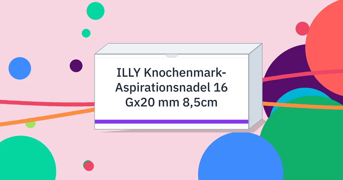 Symbolbild: Packung mit der Aufschrift ILLY Knochenmark-Aspirationsnadel 16 Gx20 mm 8,5cm (PZN 16362544) – Verfügbarkeit und Bezug in Apotheken in Frankfurt am Main