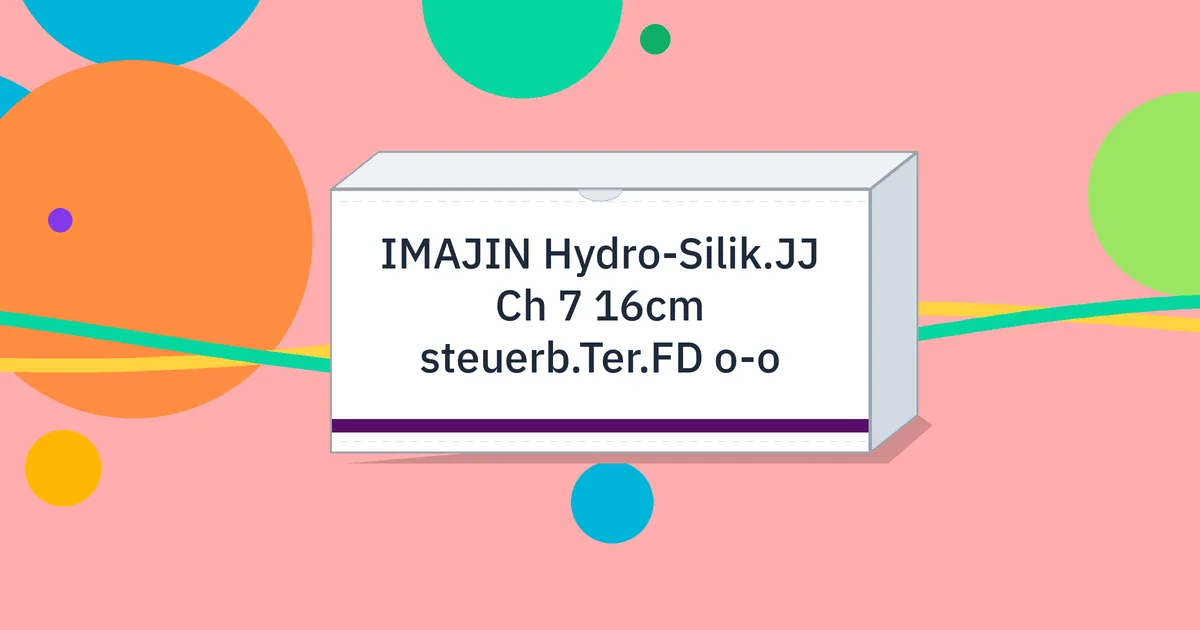 Symbolbild: Packung mit der Aufschrift IMAJIN Hydro-Silik.JJ Ch 7 16cm steuerb.Ter.FD o-o (PZN 17999054) – Verfügbarkeit und Bezug in Apotheken in Frankfurt am Main