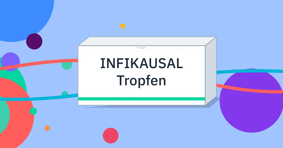 Symbolbild: Packung mit der Aufschrift INFIKAUSAL Tropfen (PZN 01008251) – Verfügbarkeit und Bezug in Apotheken in Frankfurt am Main
