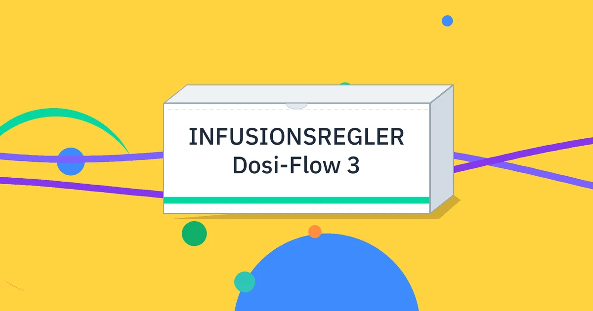 Symbolbild: Packung mit der Aufschrift INFUSIONSREGLER Dosi-Flow 3 (PZN 15238291) – Verfügbarkeit und Bezug in Apotheken in Frankfurt am Main