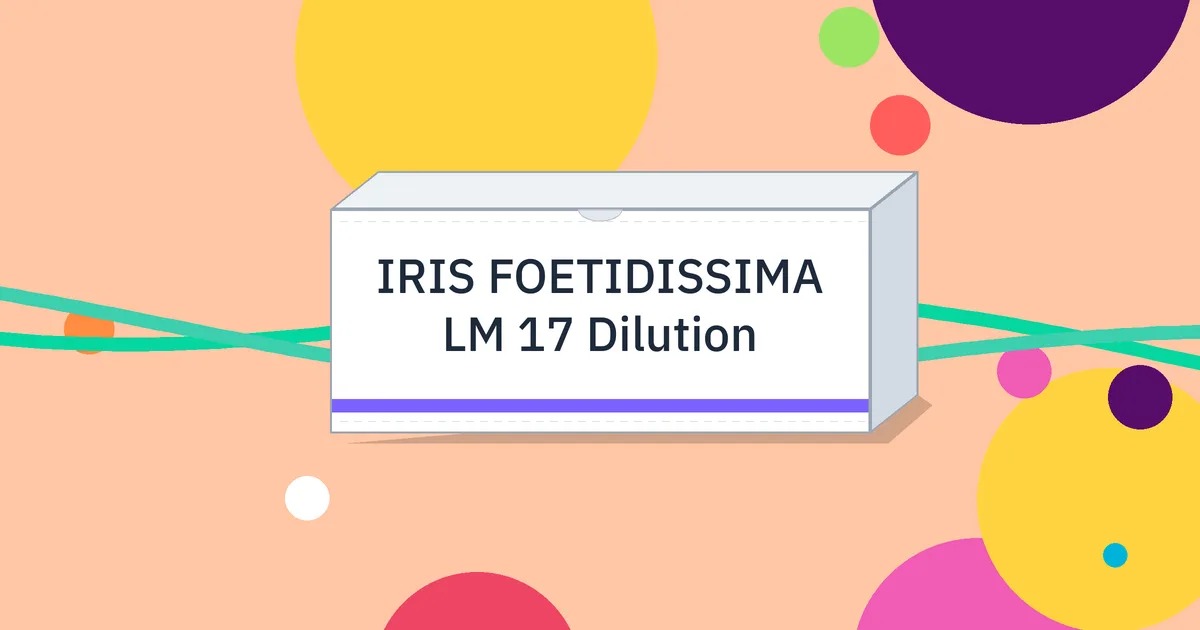 Symbolbild: Packung mit der Aufschrift IRIS FOETIDISSIMA LM 17 Dilution (PZN 12913964) – Verfügbarkeit und Bezug in Apotheken in Frankfurt am Main
