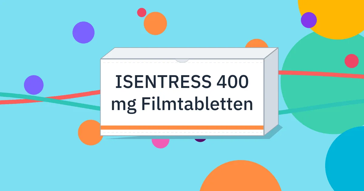 Symbolbild: Packung mit der Aufschrift ISENTRESS 400 mg Filmtabletten (PZN 16395762) – Verfügbarkeit und Bezug in Apotheken in Frankfurt am Main