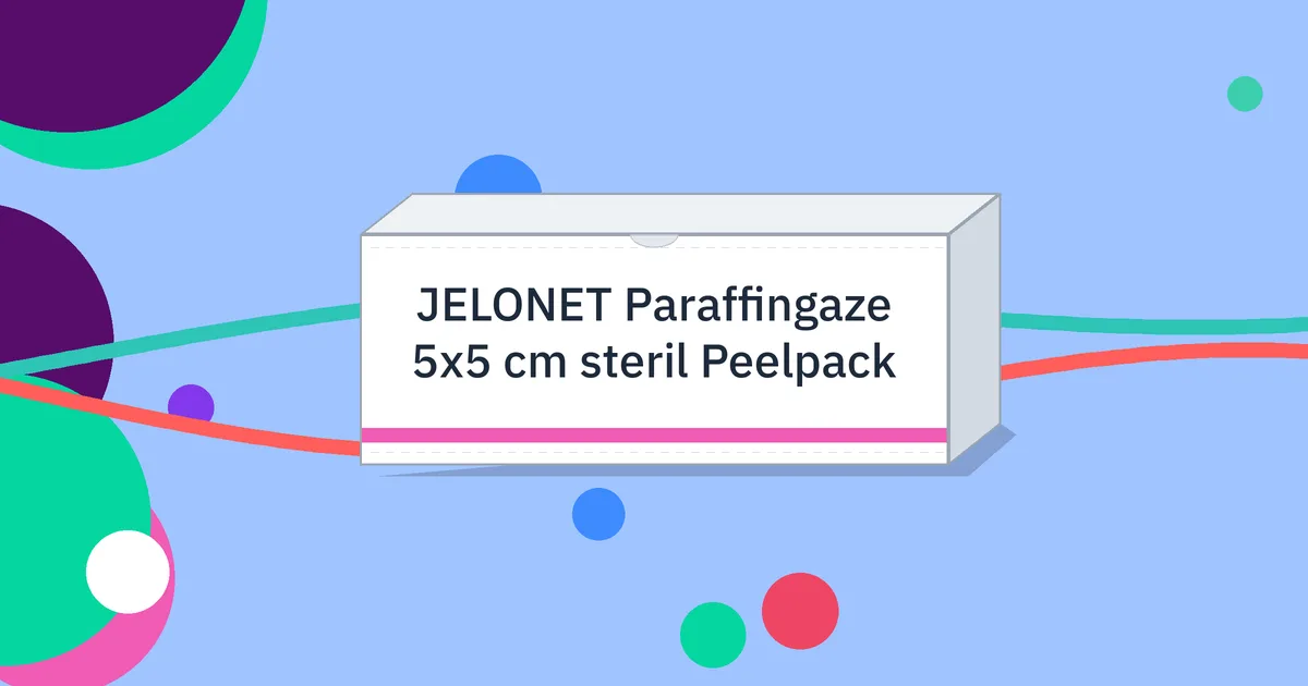 Symbolbild: Packung mit der Aufschrift JELONET Paraffingaze 5x5 cm steril Peelpack (PZN 16328346) – Verfügbarkeit und Bezug in Apotheken in Frankfurt am Main