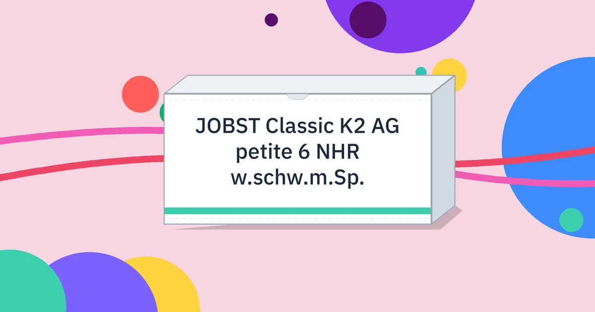 Symbolbild: Packung mit der Aufschrift JOBST Classic K2 AG petite 6 NHR w.schw.m.Sp. (PZN 11274166) – Verfügbarkeit und Bezug in Apotheken in Frankfurt am Main