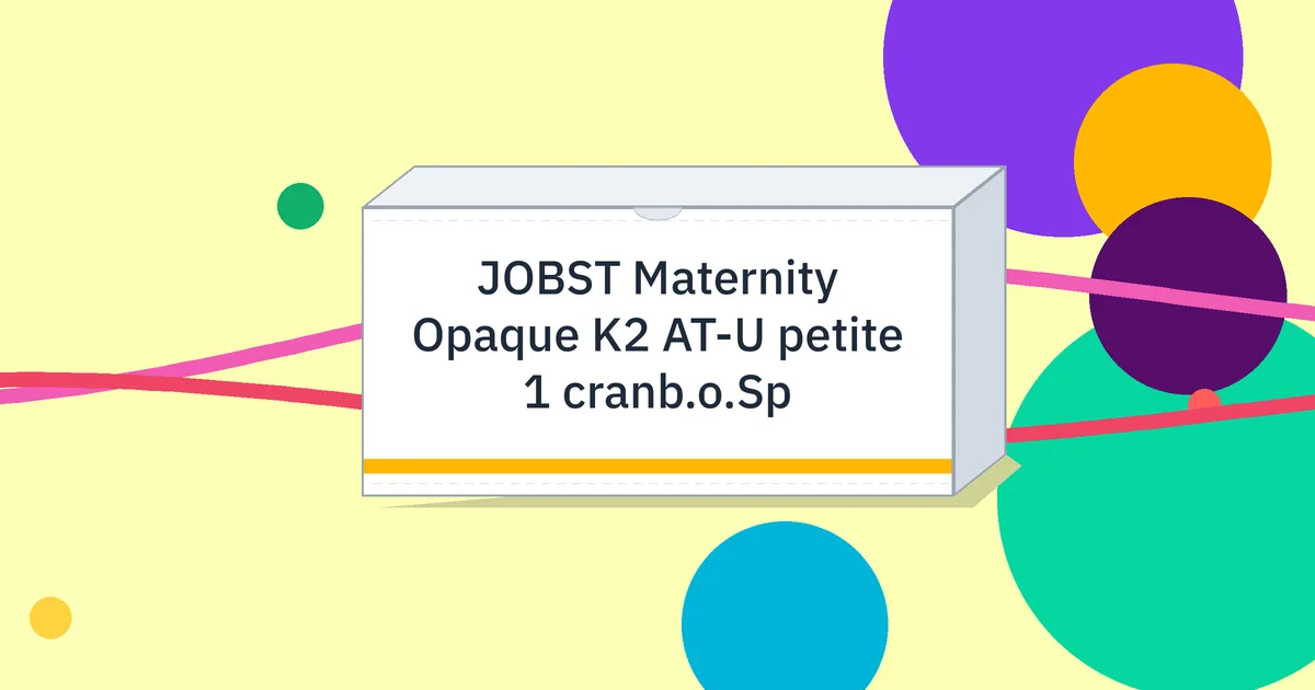 Symbolbild: Packung mit der Aufschrift JOBST Maternity Opaque K2 AT-U petite 1 cranb.o.Sp (PZN 15858881) – Verfügbarkeit und Bezug in Apotheken in Frankfurt am Main