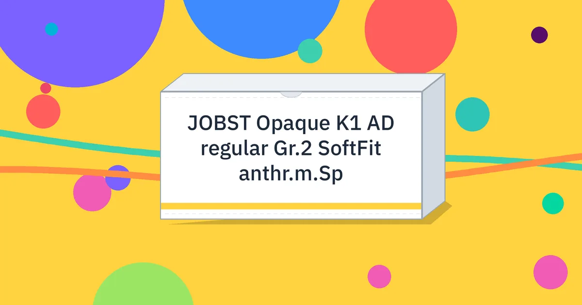 Symbolbild: Packung mit der Aufschrift JOBST Opaque K1 AD regular Gr.2 SoftFit anthr.m.Sp (PZN 16262529) – Verfügbarkeit und Bezug in Apotheken in Frankfurt am Main
