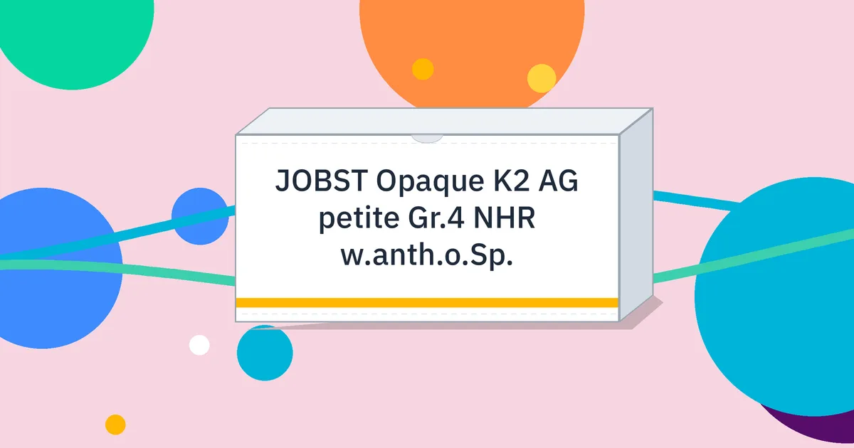 Symbolbild: Packung mit der Aufschrift JOBST Opaque K2 AG petite Gr.4 NHR w.anth.o.Sp. (PZN 16286636) – Verfügbarkeit und Bezug in Apotheken in Frankfurt am Main