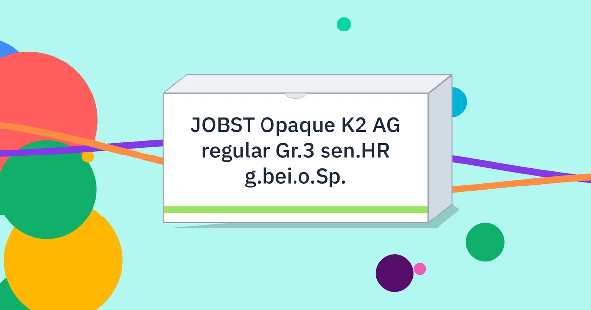 Symbolbild: Packung mit der Aufschrift JOBST Opaque K2 AG regular Gr.3 sen.HR g.bei.o.Sp. (PZN 16280622) – Verfügbarkeit und Bezug in Apotheken in Frankfurt am Main