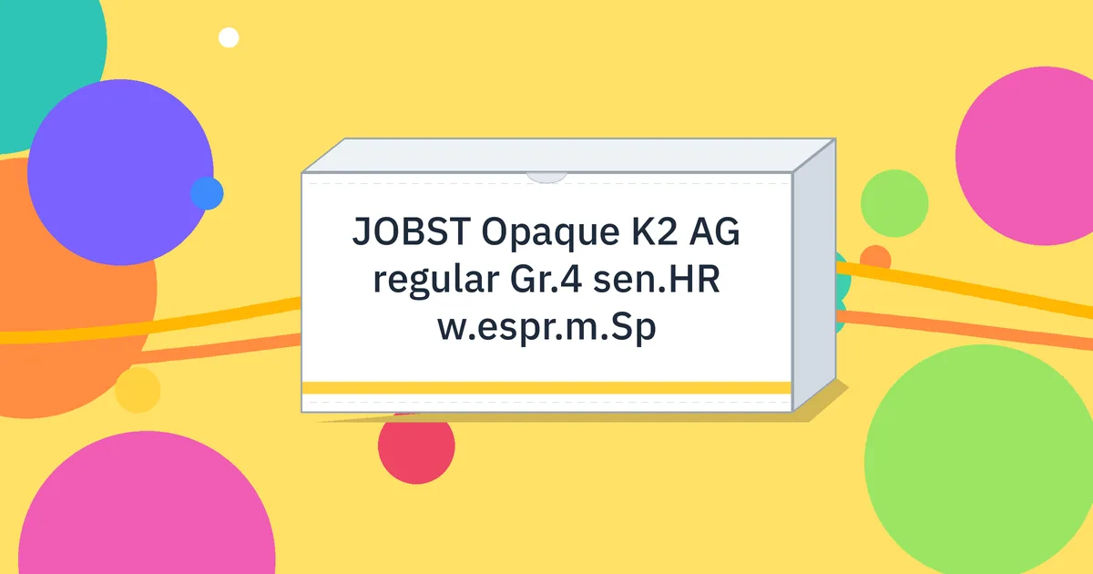 Symbolbild: Packung mit der Aufschrift JOBST Opaque K2 AG regular Gr.4 sen.HR w.espr.m.Sp (PZN 16282532) – Verfügbarkeit und Bezug in Apotheken in Frankfurt am Main