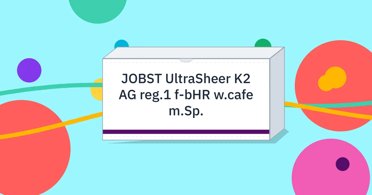 Symbolbild: Packung mit der Aufschrift JOBST UltraSheer K2 AG reg.1 f-bHR w.cafe m.Sp. (PZN 13144574) – Verfügbarkeit und Bezug in Apotheken in Frankfurt am Main