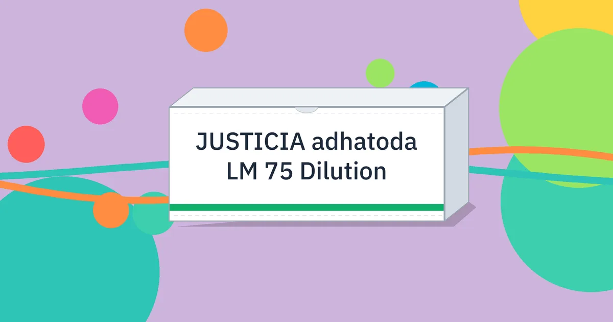 Symbolbild: Packung mit der Aufschrift JUSTICIA adhatoda LM 75 Dilution (PZN 13565838) – Verfügbarkeit und Bezug in Apotheken in Frankfurt am Main