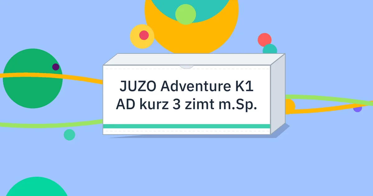 Symbolbild: Packung mit der Aufschrift JUZO Adventure K1 AD kurz 3 zimt m.Sp. (PZN 16493565) – Verfügbarkeit und Bezug in Apotheken in Frankfurt am Main