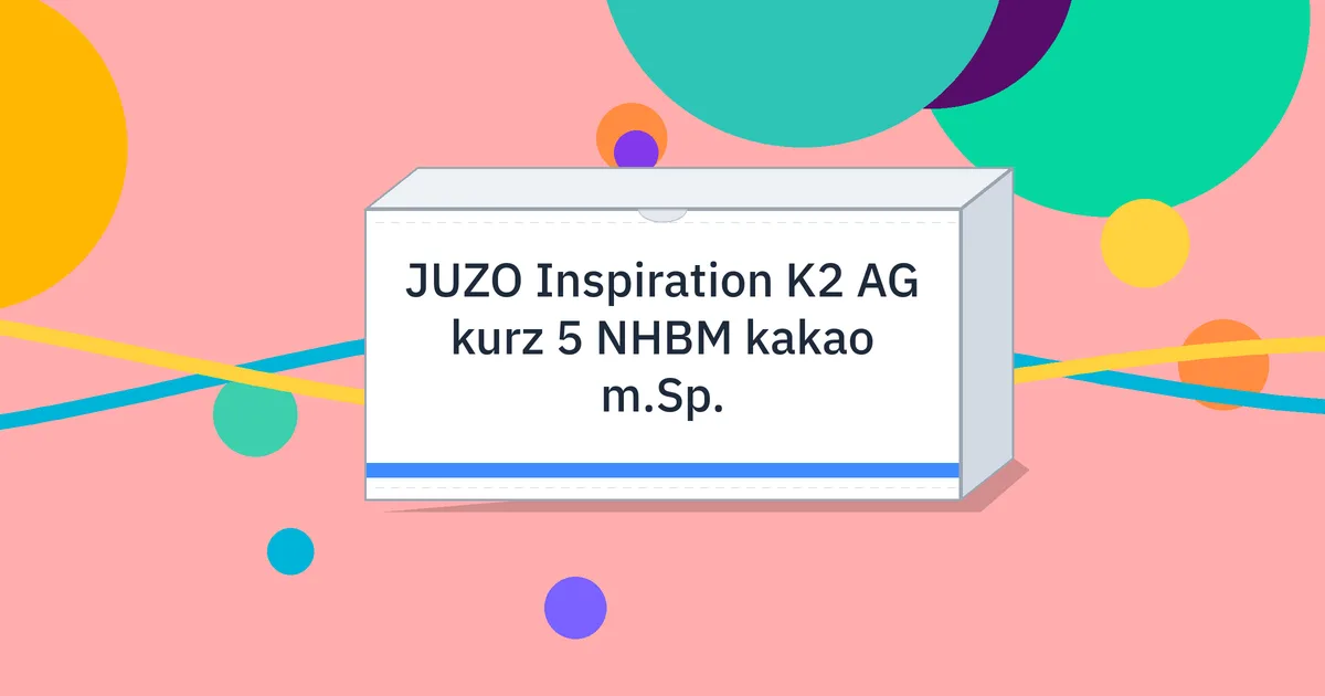 Symbolbild: Packung mit der Aufschrift JUZO Inspiration K2 AG kurz 5 NHBM kakao m.Sp. (PZN 14922884) – Verfügbarkeit und Bezug in Apotheken in Frankfurt am Main