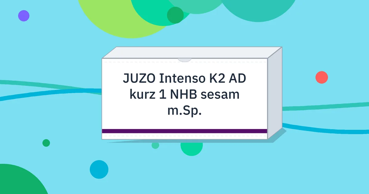 Symbolbild: Packung mit der Aufschrift JUZO Intenso K2 AD kurz 1 NHB sesam m.Sp. (PZN 18610928) – Verfügbarkeit und Bezug in Apotheken in Frankfurt am Main