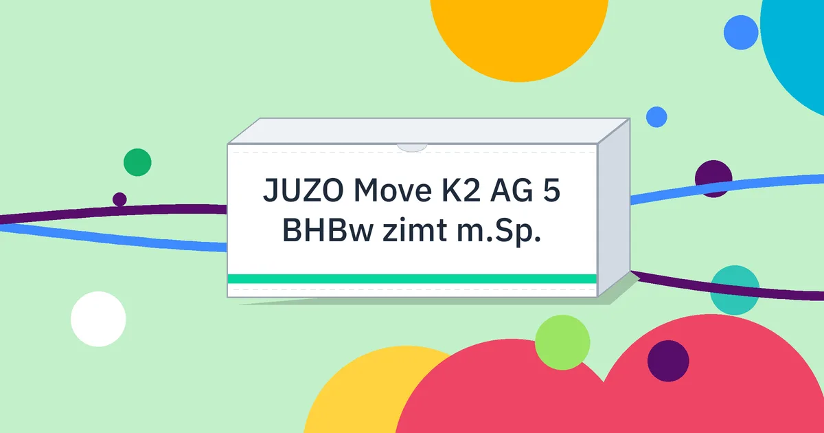 Symbolbild: Packung mit der Aufschrift JUZO Move K2 AG 5 BHBw zimt m.Sp. (PZN 18524442) – Verfügbarkeit und Bezug in Apotheken in Frankfurt am Main