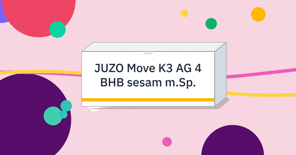 Symbolbild: Packung mit der Aufschrift JUZO Move K3 AG 4 BHB sesam m.Sp. (PZN 18575735) – Verfügbarkeit und Bezug in Apotheken in Frankfurt am Main