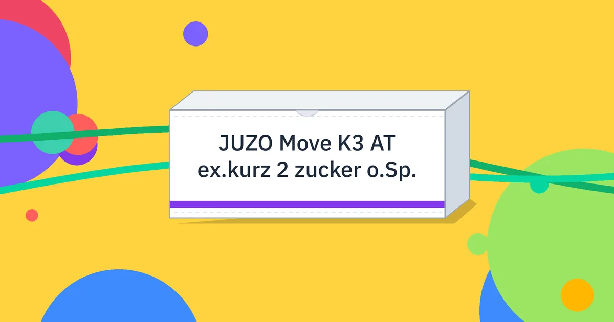 Symbolbild: Packung mit der Aufschrift JUZO Move K3 AT ex.kurz 2 zucker o.Sp. (PZN 20681321) – Verfügbarkeit und Bezug in Apotheken in Frankfurt am Main