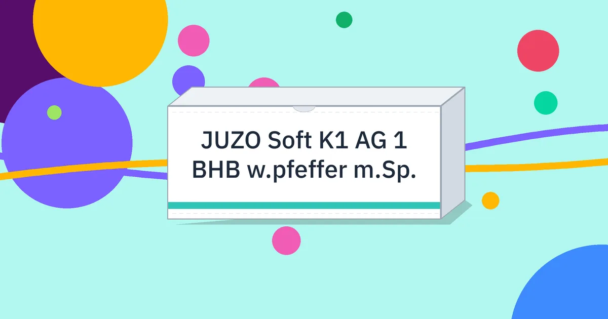 Symbolbild: Packung mit der Aufschrift JUZO Soft K1 AG 1 BHB w.pfeffer m.Sp. (PZN 14836587) – Verfügbarkeit und Bezug in Apotheken in Frankfurt am Main