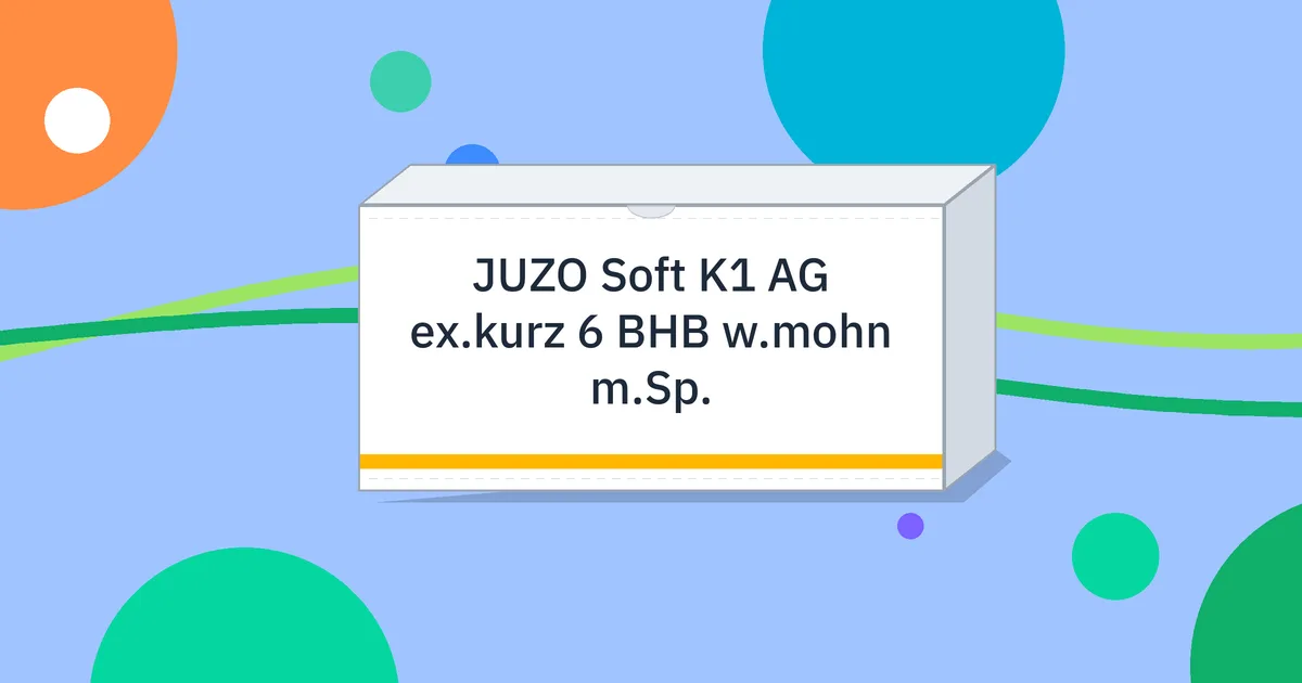 Symbolbild: Packung mit der Aufschrift JUZO Soft K1 AG ex.kurz 6 BHB w.mohn m.Sp. (PZN 14839723) – Verfügbarkeit und Bezug in Apotheken in Frankfurt am Main