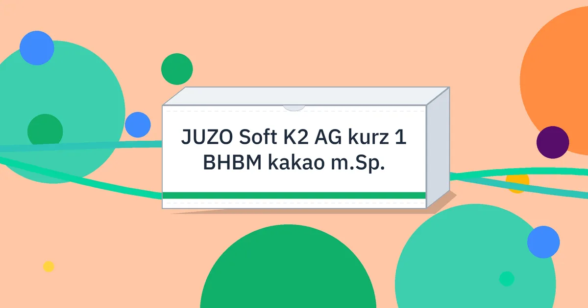 Symbolbild: Packung mit der Aufschrift JUZO Soft K2 AG kurz 1 BHBM kakao m.Sp. (PZN 14859909) – Verfügbarkeit und Bezug in Apotheken in Frankfurt am Main