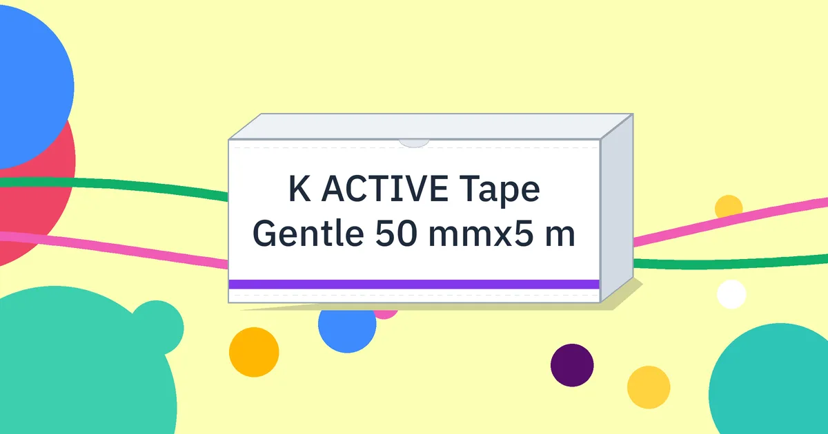 Symbolbild: Packung mit der Aufschrift K ACTIVE Tape Gentle 50 mmx5 m (PZN 06936286) – Verfügbarkeit und Bezug in Apotheken in Frankfurt am Main