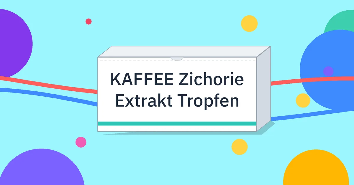 Symbolbild: Packung mit der Aufschrift KAFFEE Zichorie Extrakt Tropfen (PZN 20211348) – Verfügbarkeit und Bezug in Apotheken in Frankfurt am Main