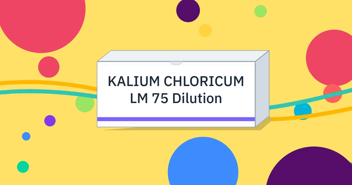 Symbolbild: Packung mit der Aufschrift KALIUM CHLORICUM LM 75 Dilution (PZN 12918996) – Verfügbarkeit und Bezug in Apotheken in Frankfurt am Main