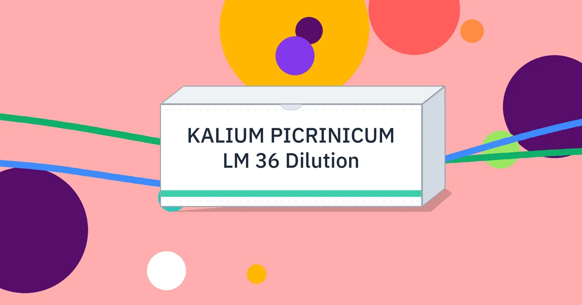 Symbolbild: Packung mit der Aufschrift KALIUM PICRINICUM LM 36 Dilution (PZN 12925217) – Verfügbarkeit und Bezug in Apotheken in Frankfurt am Main