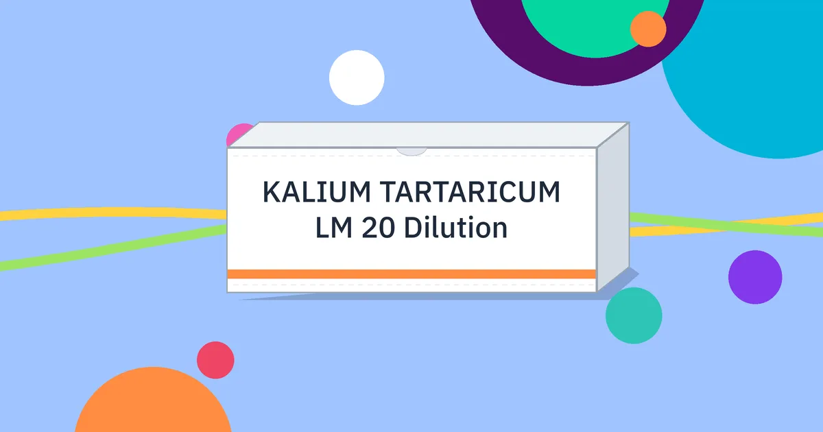 Symbolbild: Packung mit der Aufschrift KALIUM TARTARICUM LM 20 Dilution (PZN 12926837) – Verfügbarkeit und Bezug in Apotheken in Frankfurt am Main