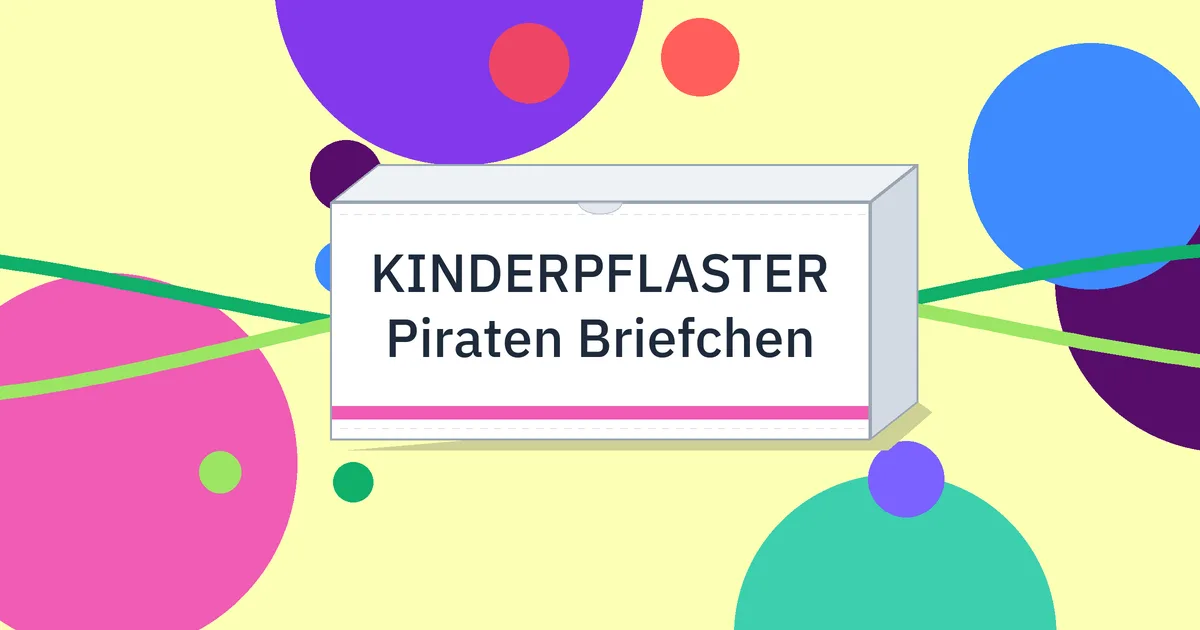 Symbolbild: Packung mit der Aufschrift KINDERPFLASTER Piraten Briefchen (PZN 09078179) – Verfügbarkeit und Bezug in Apotheken in Frankfurt am Main
