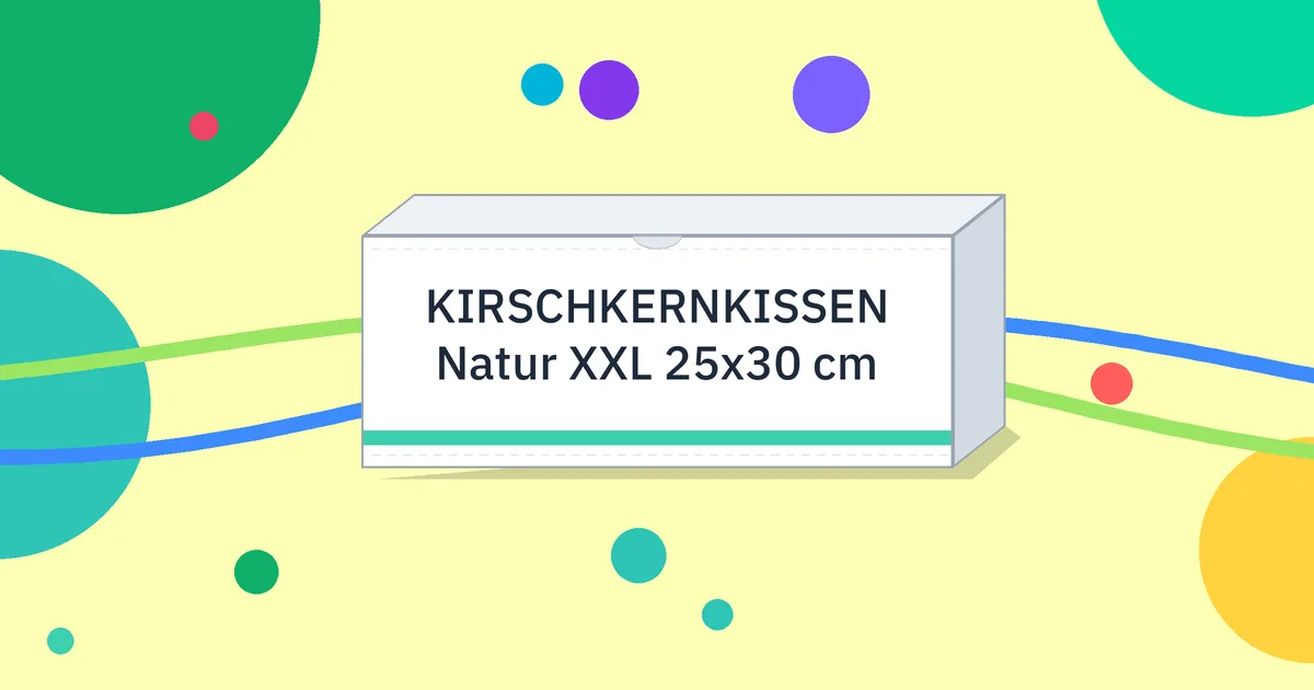 Symbolbild: Packung mit der Aufschrift KIRSCHKERNKISSEN Natur XXL 25x30 cm (PZN 13716757) – Verfügbarkeit und Bezug in Apotheken in Frankfurt am Main