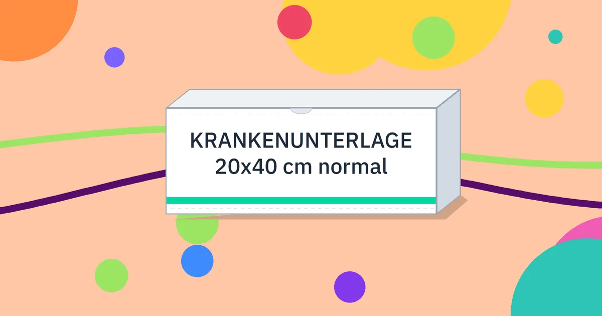Symbolbild: Packung mit der Aufschrift KRANKENUNTERLAGE 20x40 cm normal (PZN 02442021) – Verfügbarkeit und Bezug in Apotheken in Frankfurt am Main