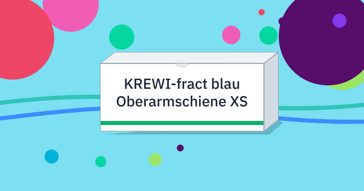 Symbolbild: Packung mit der Aufschrift KREWI-fract blau Oberarmschiene XS (PZN 17300108) – Verfügbarkeit und Bezug in Apotheken in Frankfurt am Main