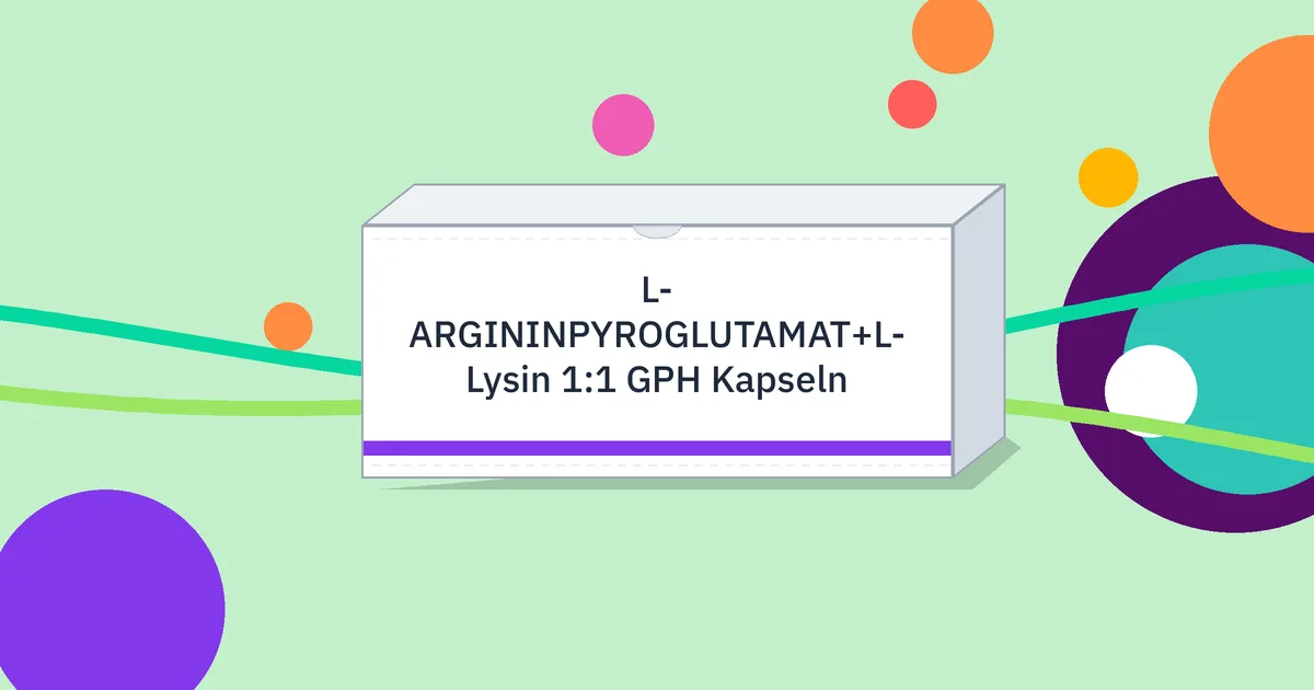 Symbolbild: Packung mit der Aufschrift L-ARGININPYROGLUTAMAT+L-Lysin 1:1 GPH Kapseln (PZN 04131839) – Verfügbarkeit und Bezug in Apotheken in Frankfurt am Main