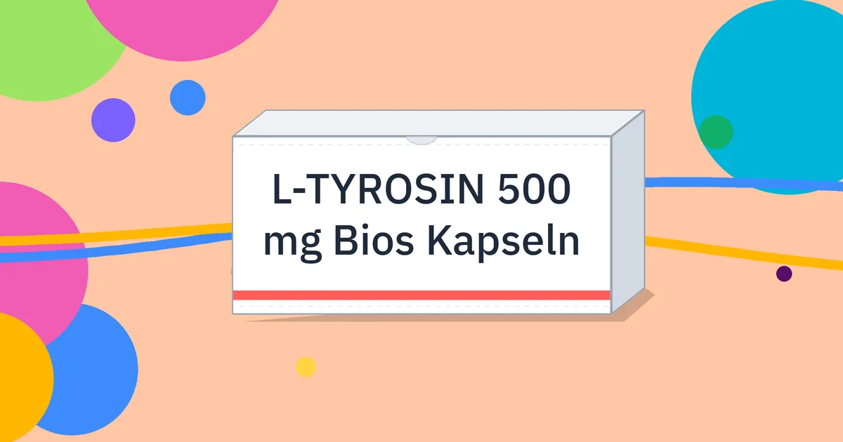 Symbolbild: Packung mit der Aufschrift L-TYROSIN 500 mg Bios Kapseln (PZN 04898475) – Verfügbarkeit und Bezug in Apotheken in Frankfurt am Main