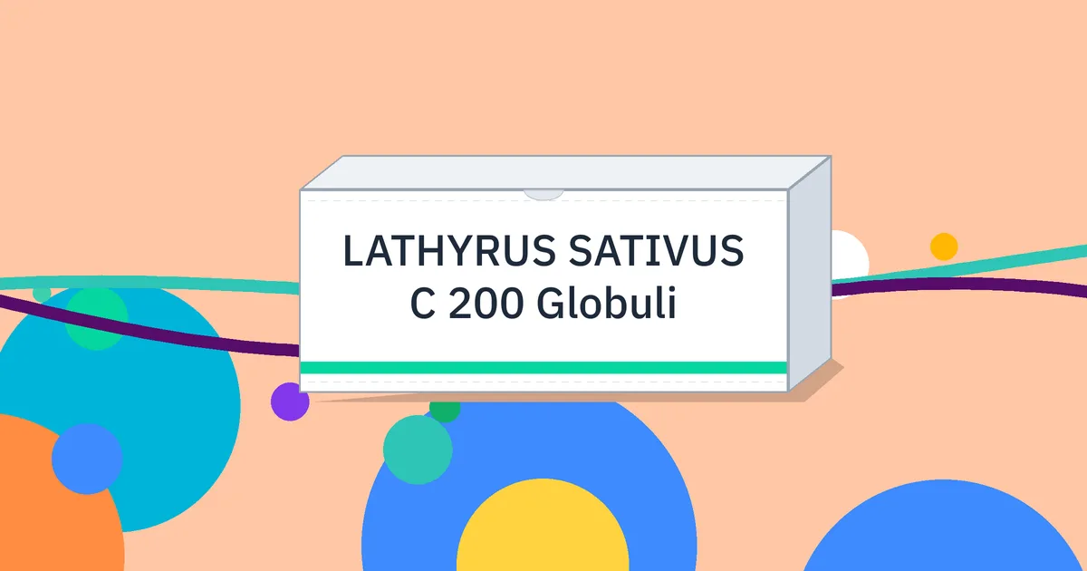 Symbolbild: Packung mit der Aufschrift LATHYRUS SATIVUS C 200 Globuli (PZN 04224104) – Verfügbarkeit und Bezug in Apotheken in Frankfurt am Main