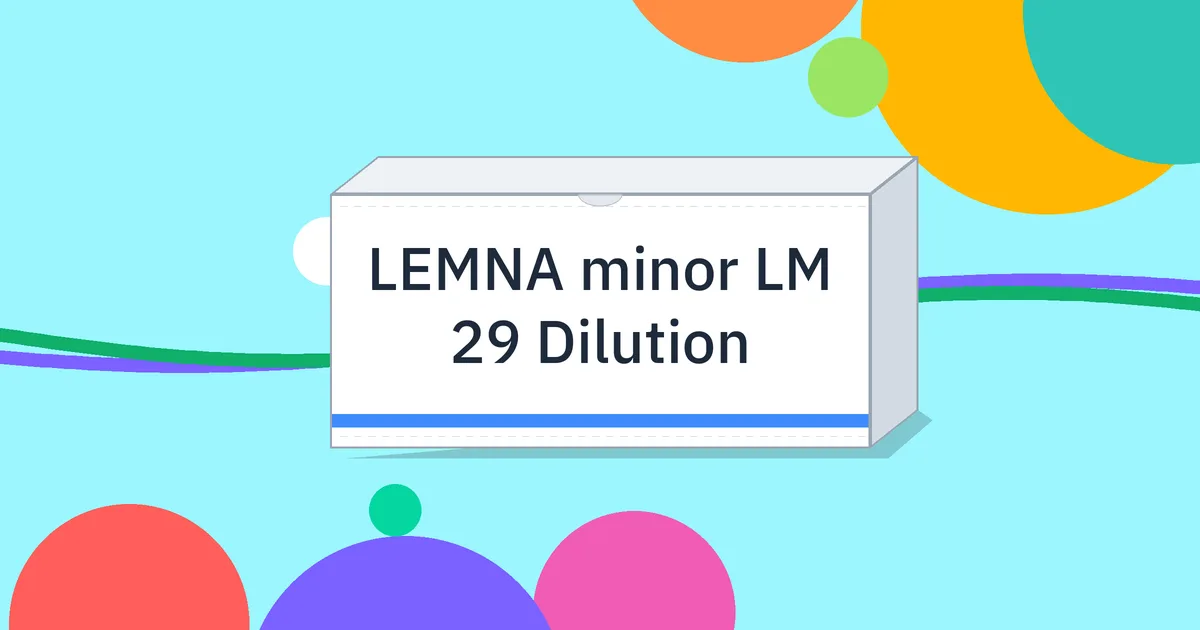 Symbolbild: Packung mit der Aufschrift LEMNA minor LM 29 Dilution (PZN 13525158) – Verfügbarkeit und Bezug in Apotheken in Frankfurt am Main