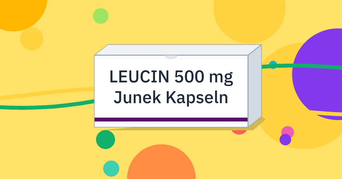 Symbolbild: Packung mit der Aufschrift LEUCIN 500 mg Junek Kapseln (PZN 00134545) – Verfügbarkeit und Bezug in Apotheken in Frankfurt am Main
