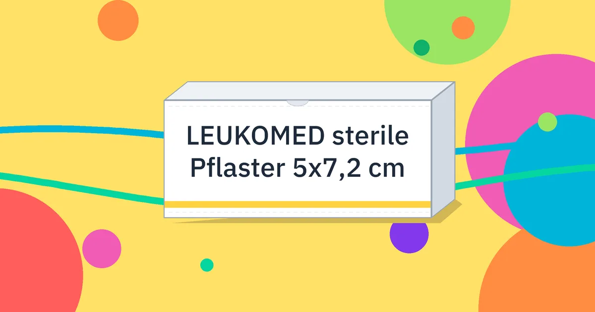 Symbolbild: Packung mit der Aufschrift LEUKOMED sterile Pflaster 5x7,2 cm (PZN 18320159) – Verfügbarkeit und Bezug in Apotheken in Frankfurt am Main